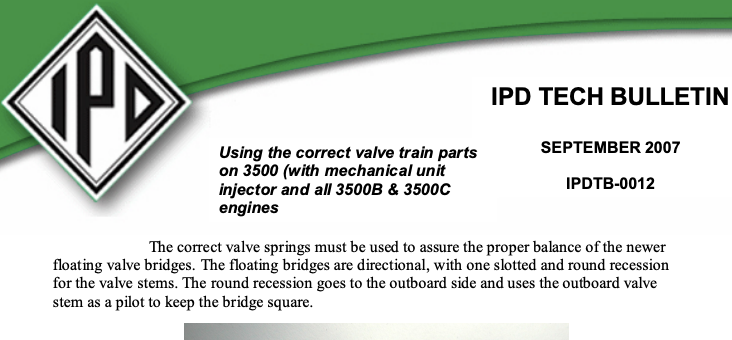 Using the Correct Valve Train Parts on 3500 | IPD