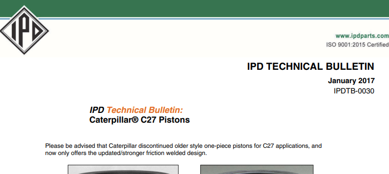 Caterpillar® C27 Pistons | IPD